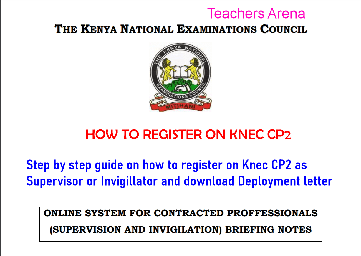 How To Register As Knec Supervisor Or Invigilator And Check Deployment ...