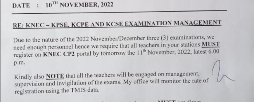 CP2 Registration, Knec Issues Deadline Amid Complaints