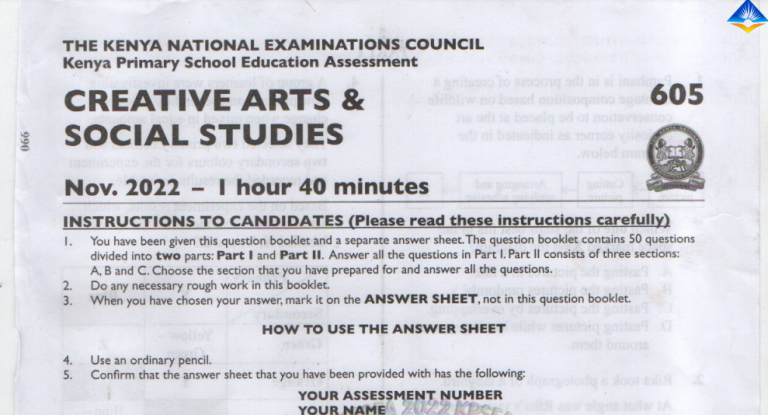 2022 KCPE And KPSEA Exams And Marking Schemes