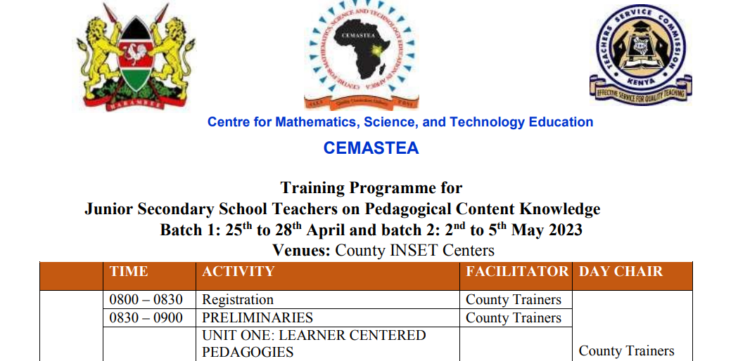 April Training Programme For JSS Teachers (1st And 2nd Batch)