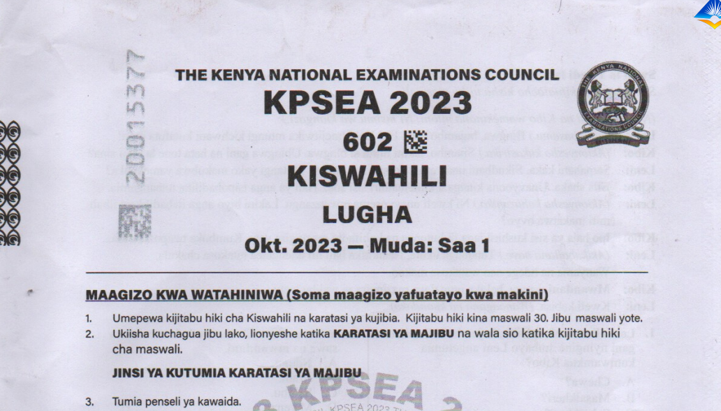 KPSEA Oct. 2023 Exam Papers And Marking Scheme